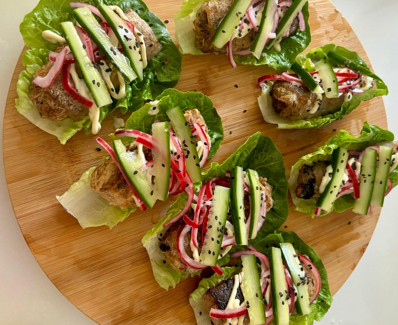 Hoisin Chicken Spring Rolls - Savory Sisters